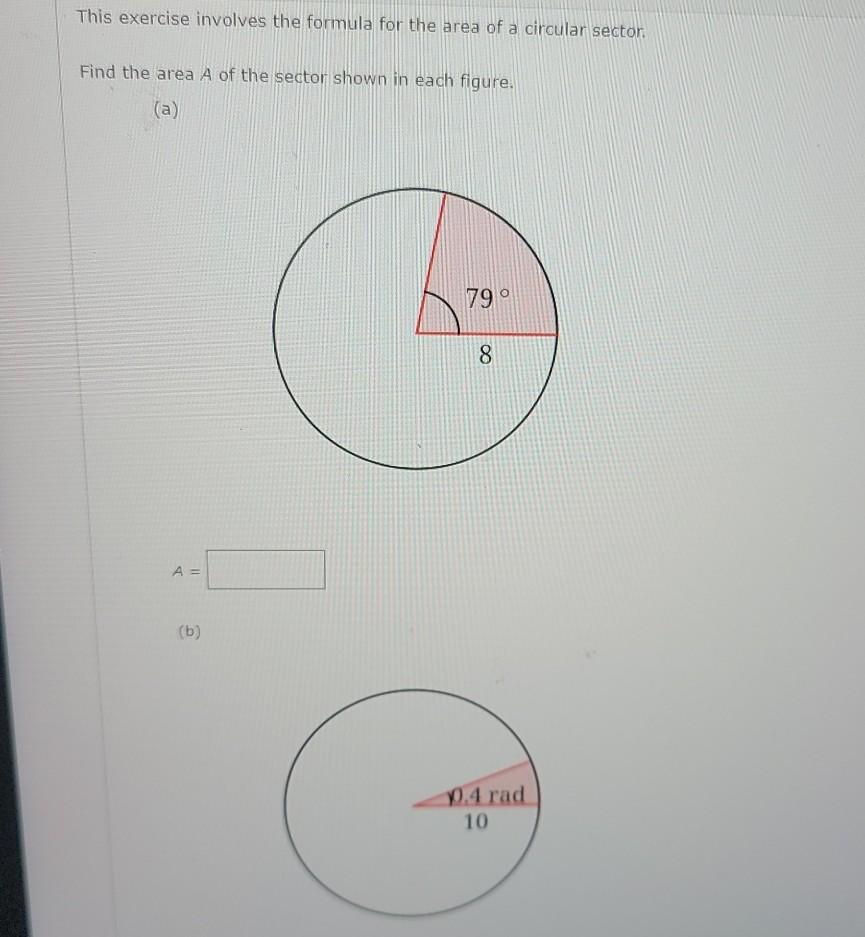 Solved This exercise involves the formula for the area of a | Chegg.com