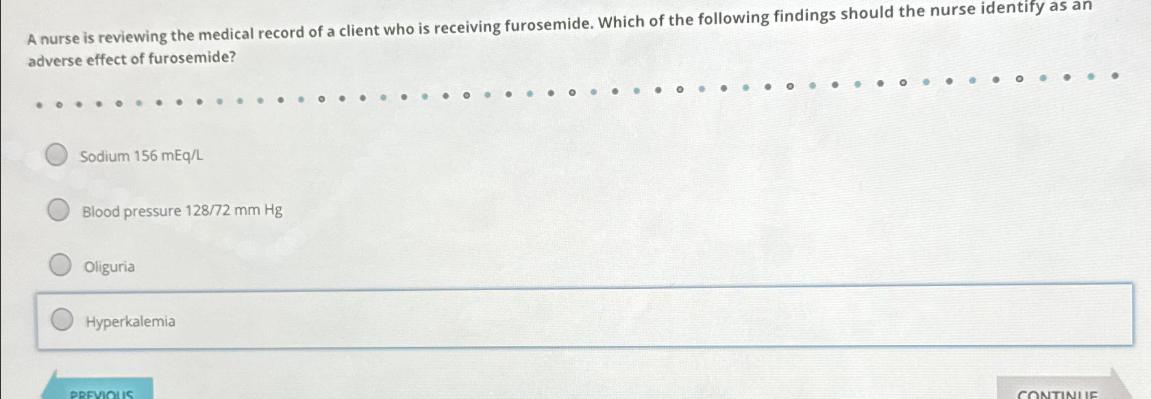 Solved A nurse is reviewing the medical record of a client | Chegg.com