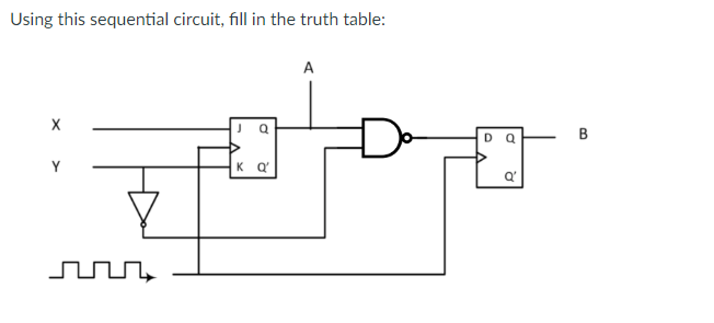 Solved Using this sequential circuit, fill in the truth | Chegg.com