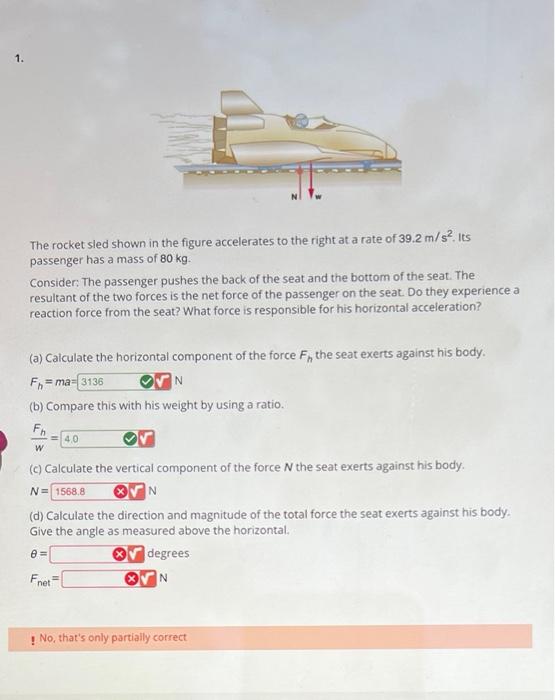 Solved The rocket sled shown in the figure accelerates to | Chegg.com