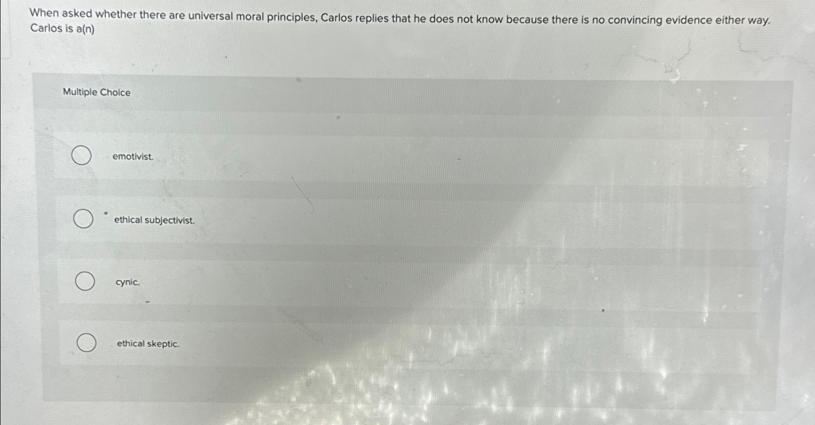 Solved When asked whether there are universal moral | Chegg.com