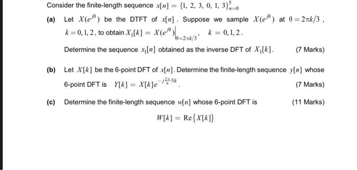 Solved Consider the finite-length sequence | Chegg.com
