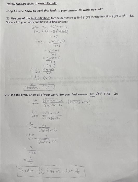 Solved please check my work and let me know/make corrections | Chegg.com