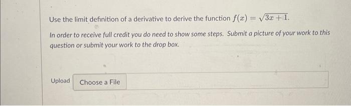 Solved Use the limit definition of a derivative to derive | Chegg.com