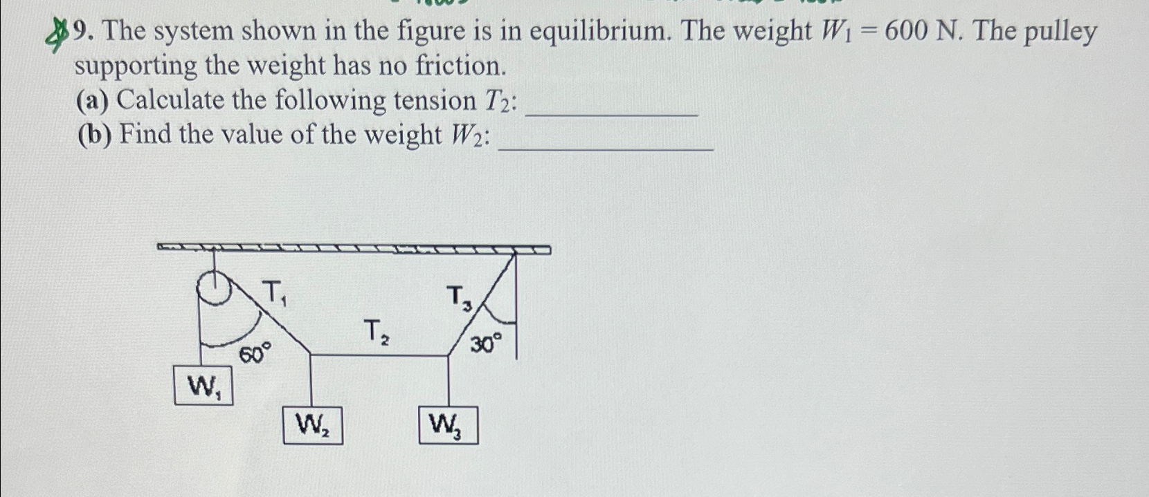 Solved The system shown in the figure is in equilibrium. The | Chegg.com