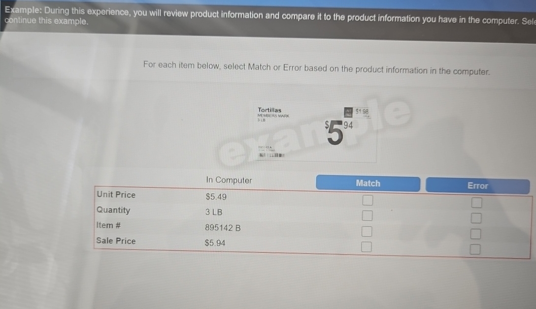 Solved Example: During this experience, you will review | Chegg.com
