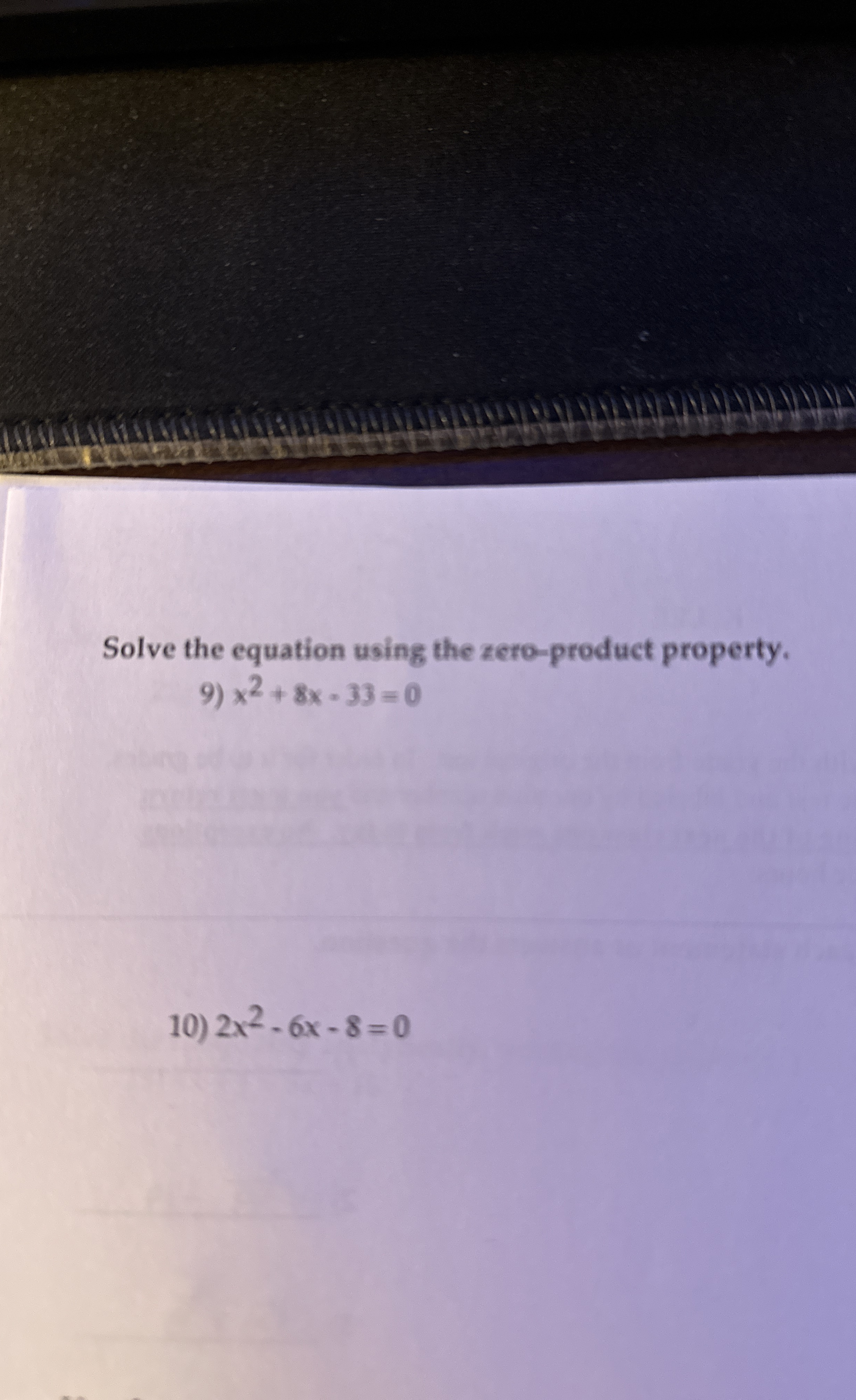 Solved Solve the equation using the zero-product | Chegg.com