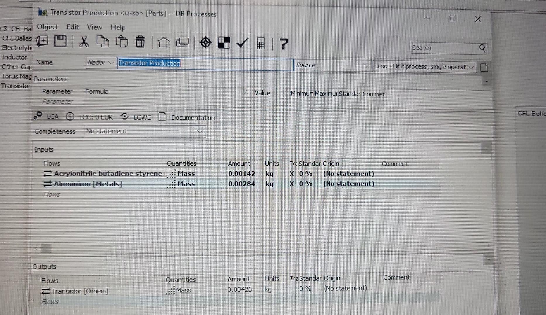Electrolytic Cap Production EB [Parts] - DB Processes | Chegg.com