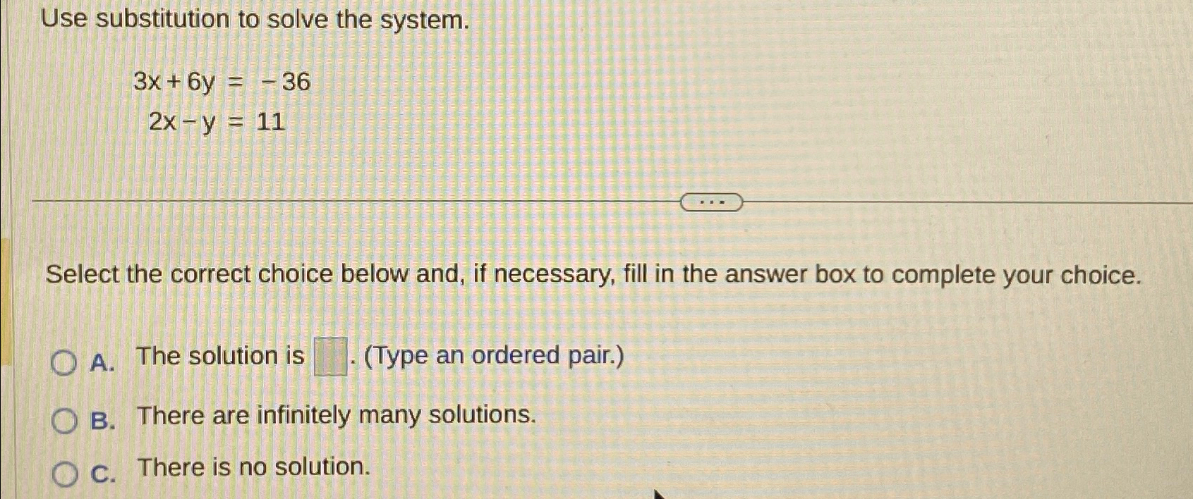 Solved Use substitution to solve the | Chegg.com