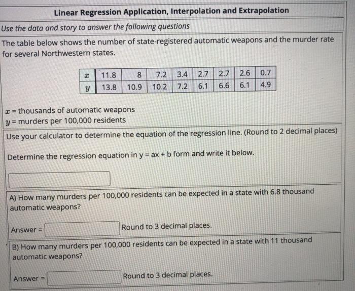 Solved Linear Regression Application, Interpolation and | Chegg.com