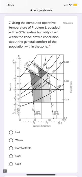 Solved 10 points 7. Using the computed operative temperature | Chegg.com