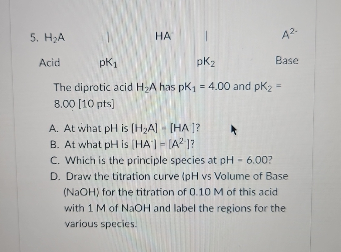 Solved \table[[H2A,I,HA-,||,A2- | Chegg.com