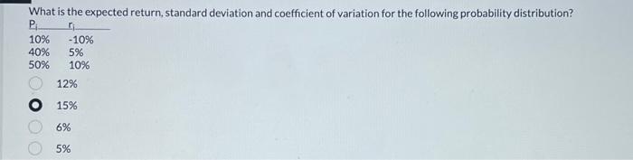 Solved What is the expected return, standard deviation and | Chegg.com