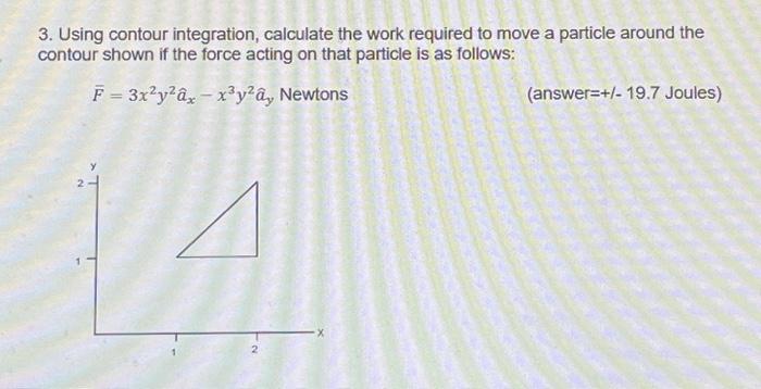 Solved 3. Using contour integration, calculate the work | Chegg.com