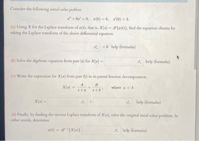 Solved Consider the following initial value problem | Chegg.com