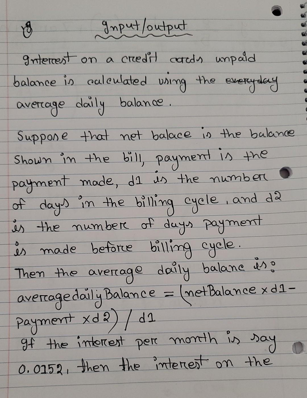 Solved Instructions main.cpp Summary Interest on a credit | Chegg.com
