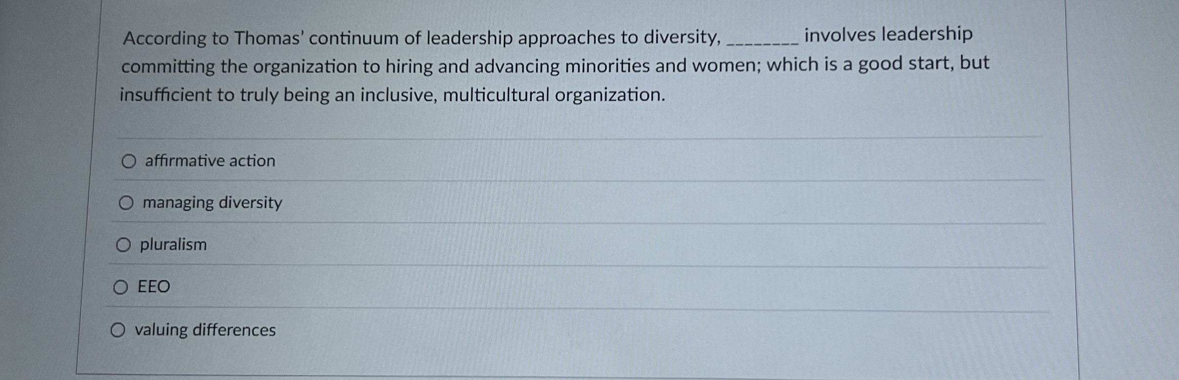 Solved According to Thomas' continuum of leadership | Chegg.com