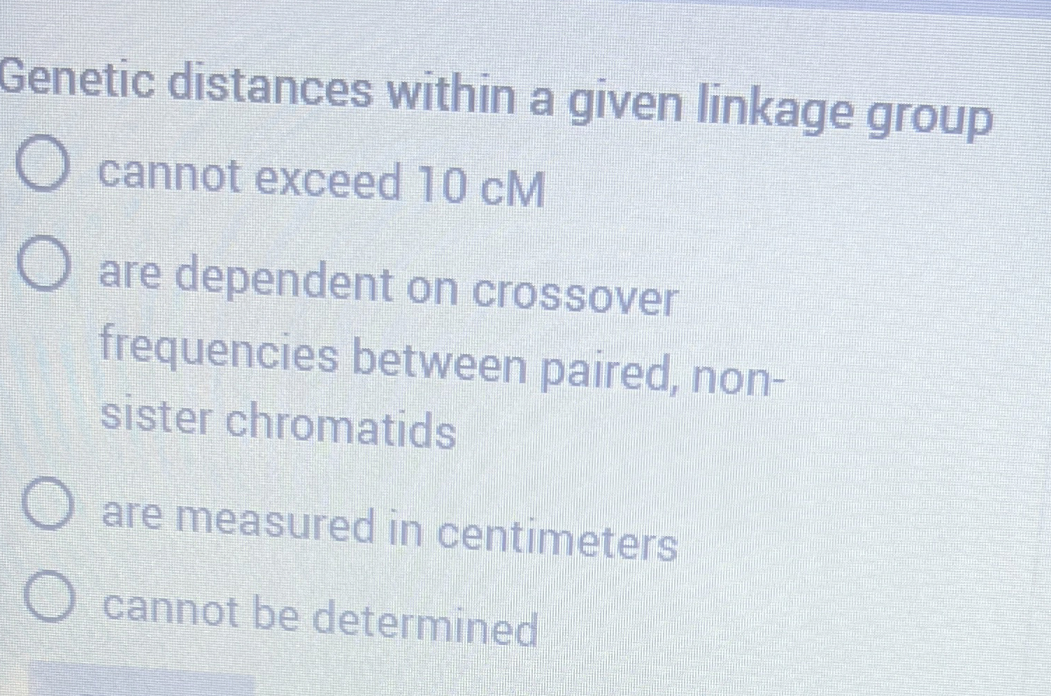 Solved Genetic distances within a given linkage groupcannot | Chegg.com