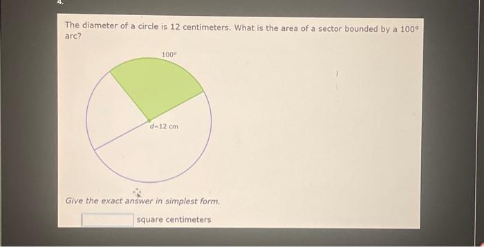 Solved The diameter of a circle is 12 centimeters. What is | Chegg.com