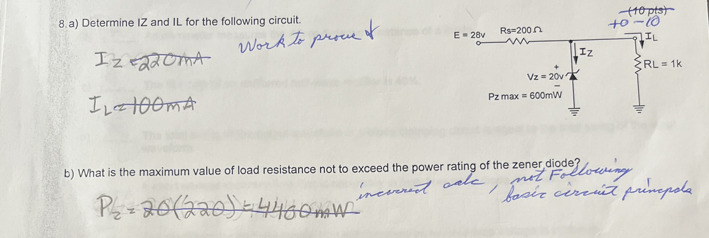 Solved a) ﻿Determine IZ and IL for the following circuit.b) | Chegg.com