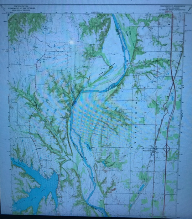 Solved Thackerville, OK, TX map 1. What is the drainage | Chegg.com