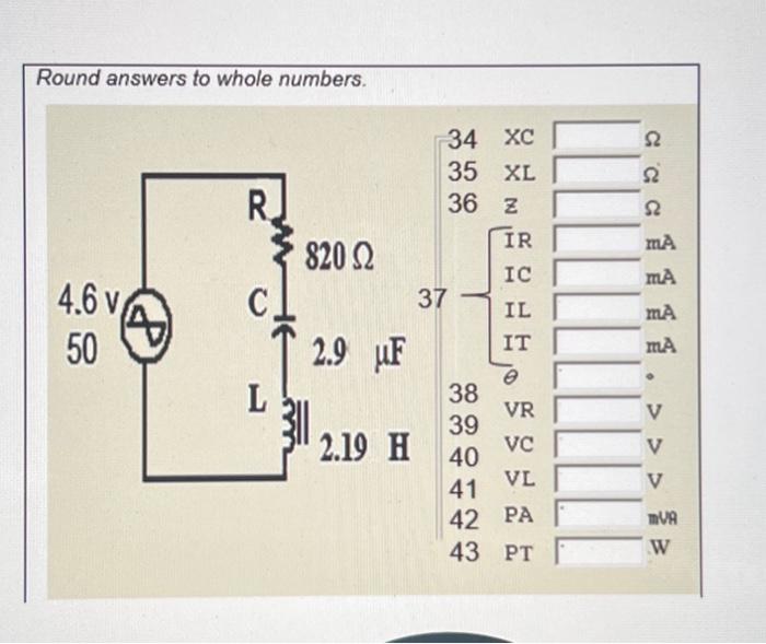 Solved Round answers to whole numbers. | Chegg.com