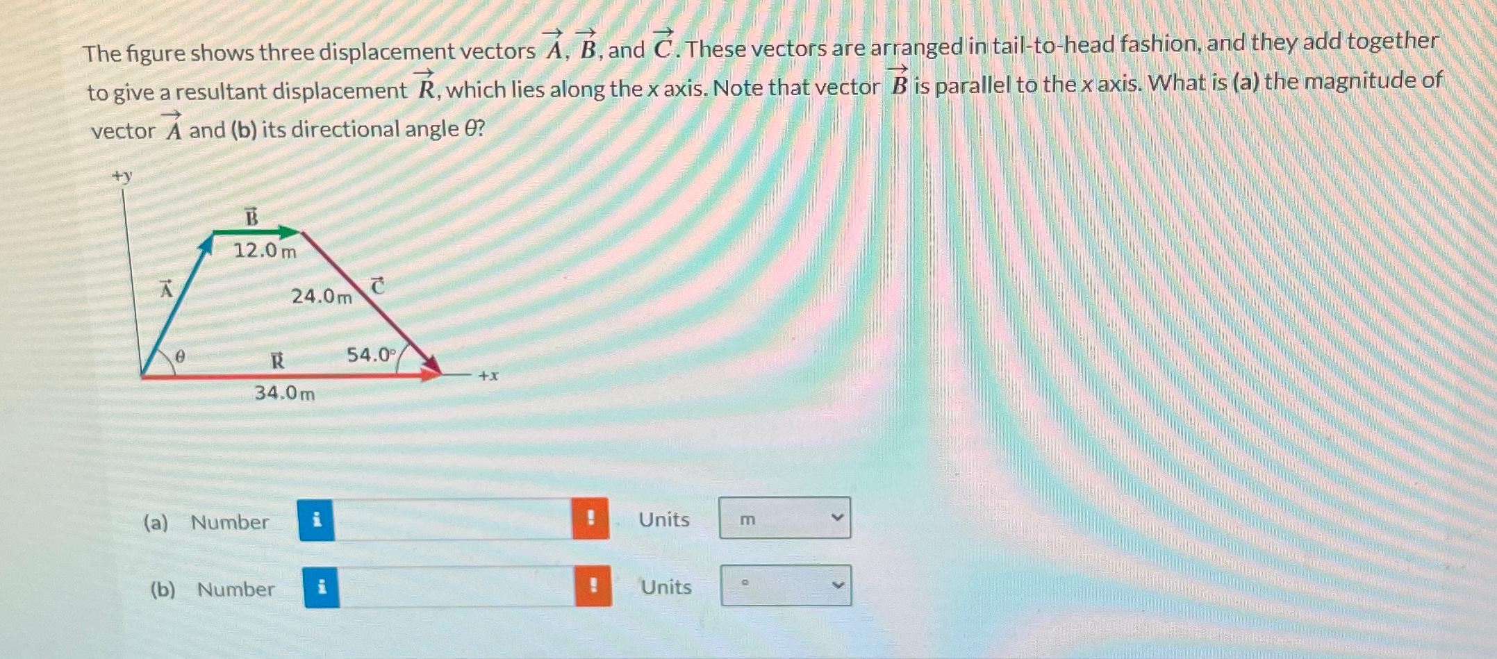 Solved The figure shows three displacement vectors | Chegg.com