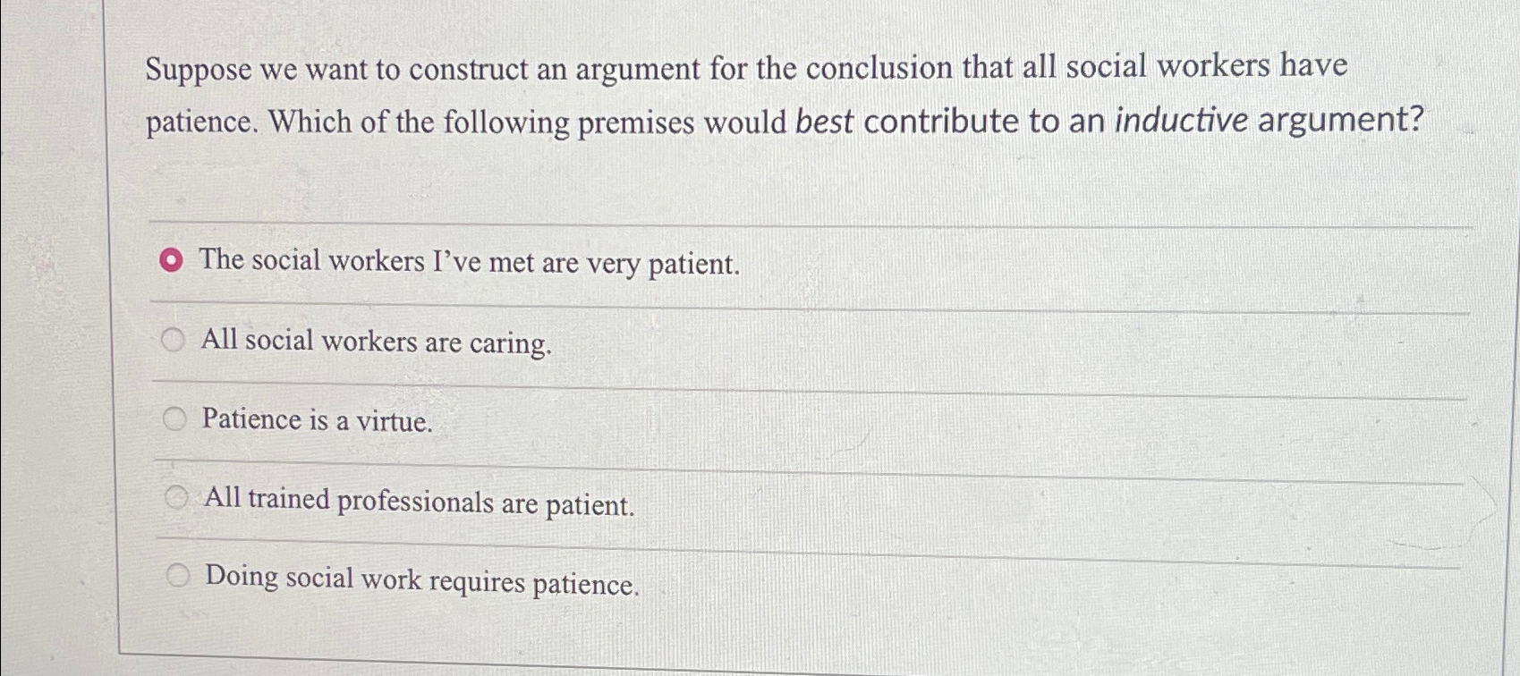 Solved Suppose we want to construct an argument for the | Chegg.com