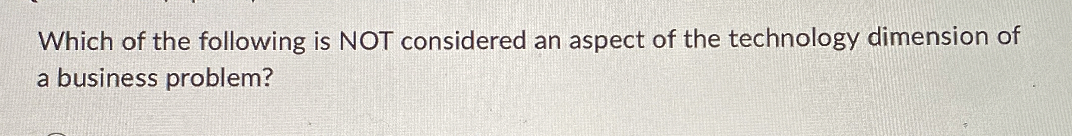 Solved Which of the following is NOT considered an aspect of | Chegg.com