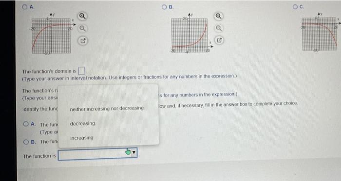 Solved Orph the function Then identify the doman, range, and | Chegg.com