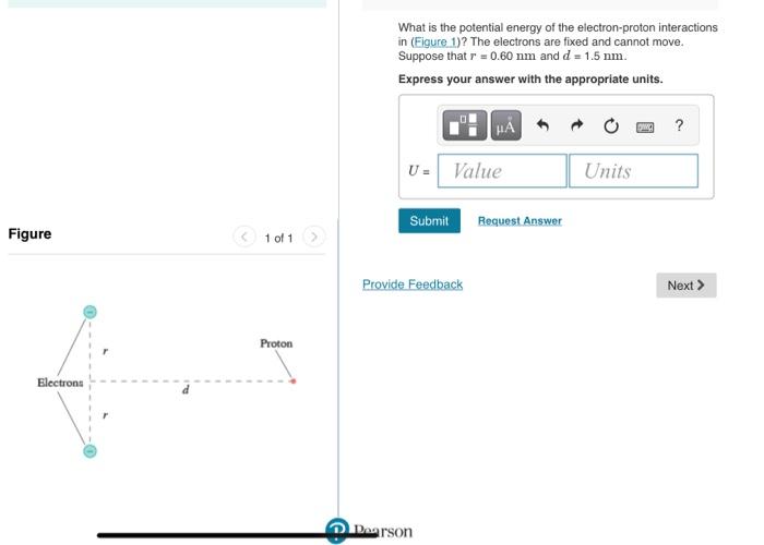 Solved What Is The Potential Energy Of The Electron Proton