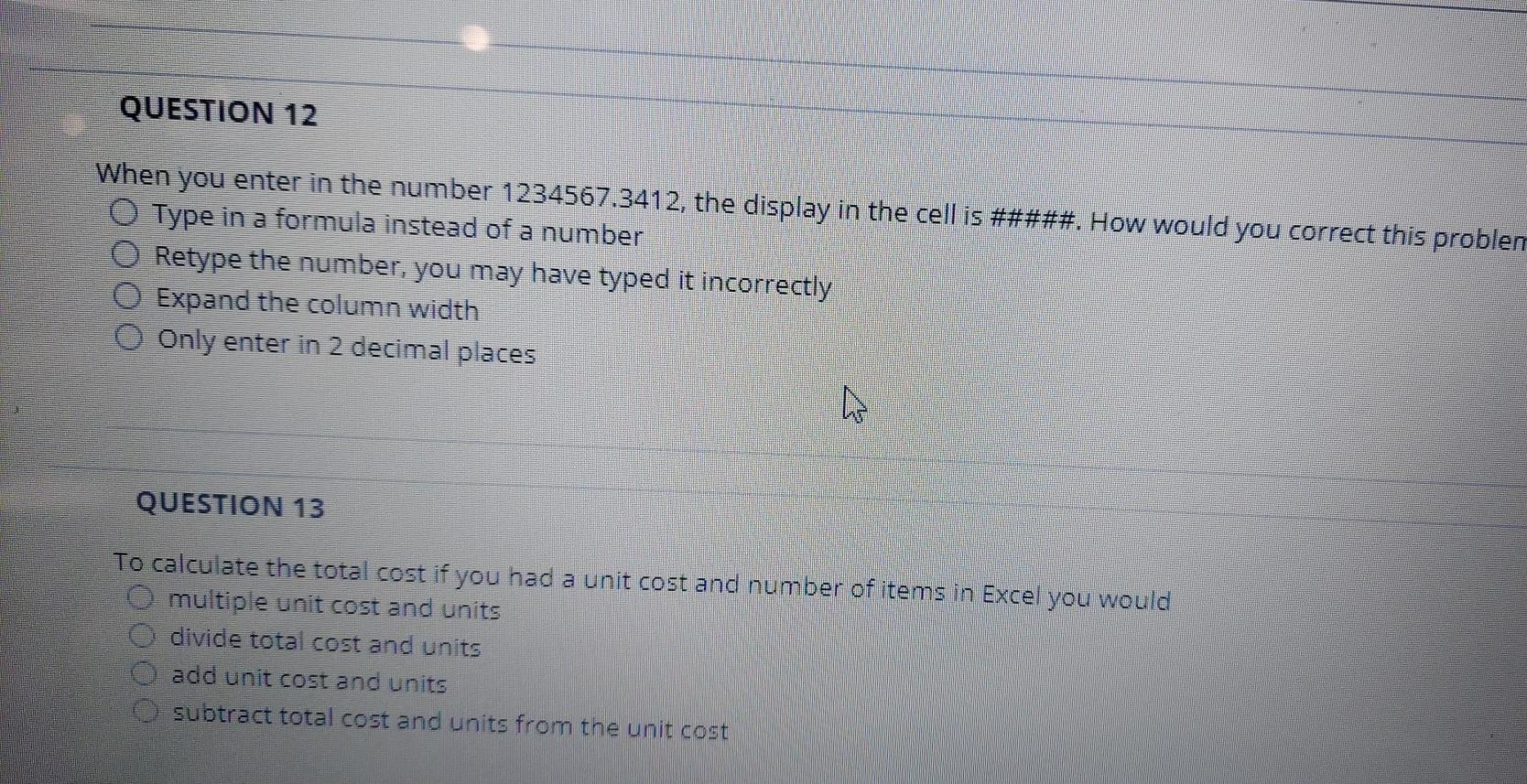 Solved QUESTION 12 When you enter in the number | Chegg.com