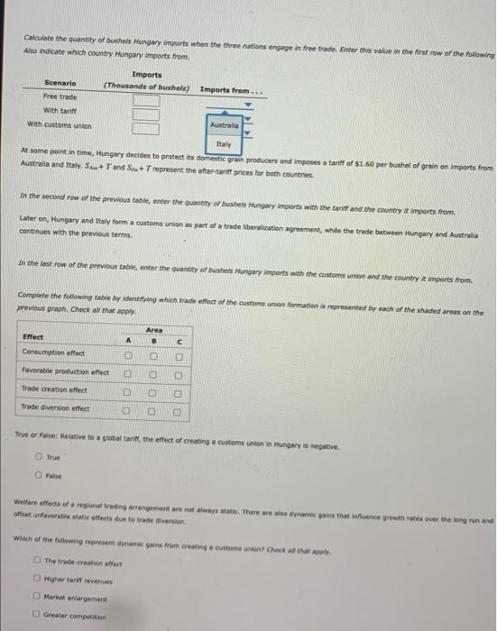 Solved 3. Effects of a regional trading arrangement Consider | Chegg.com