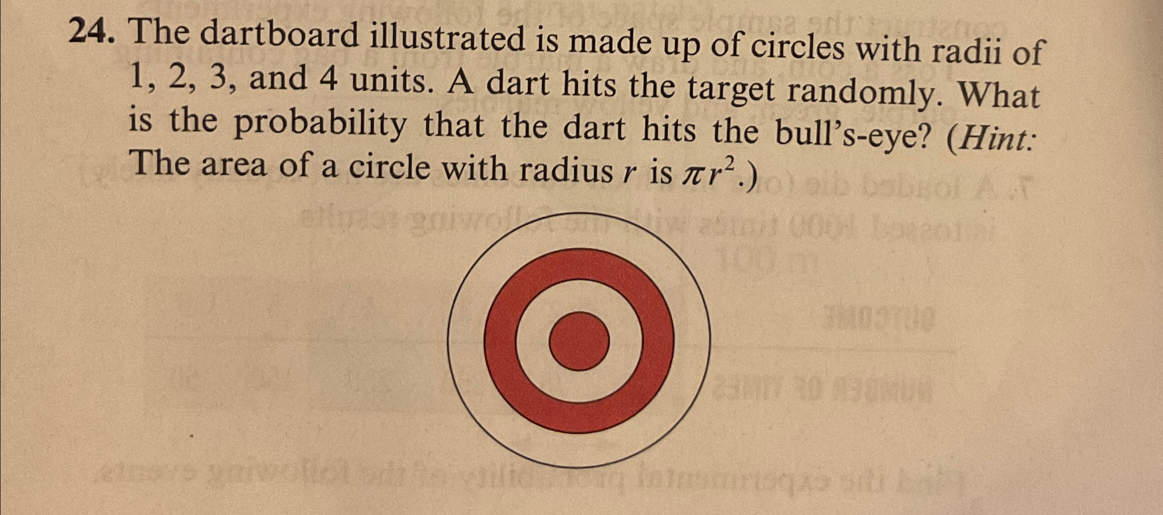 Solved The dartboard illustrated is made up of circles with | Chegg.com