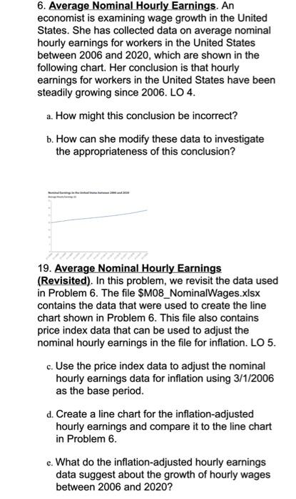 Solved 6. Average Nominal Hourly Earnings. An economist is | Chegg.com