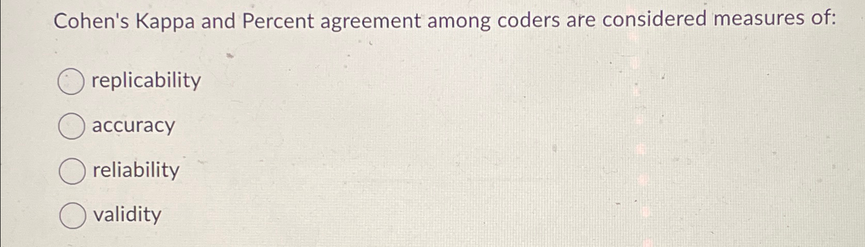 Solved Cohen's Kappa and Percent agreement among coders are | Chegg.com
