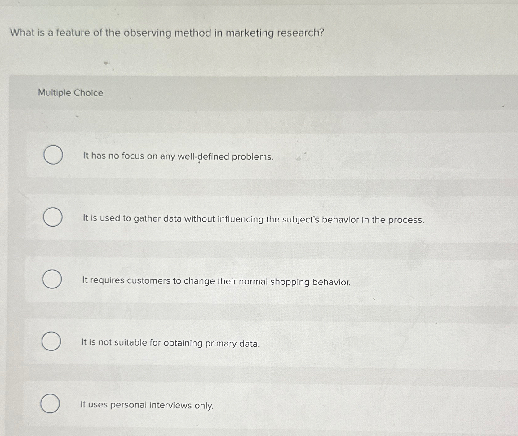 Solved What is a feature of the observing method in | Chegg.com