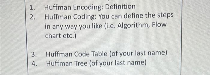 Solved - In this assignment you have to create a Huffman | Chegg.com