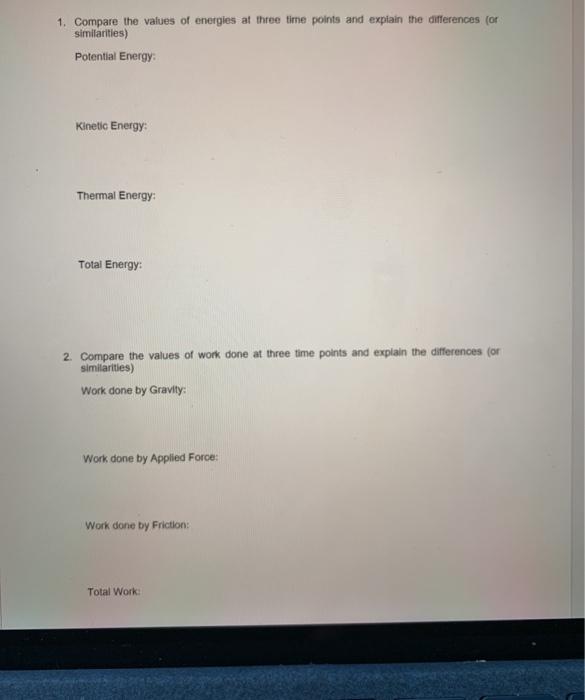 Solved Lab Report of Work and Energy (Lab 7) General | Chegg.com