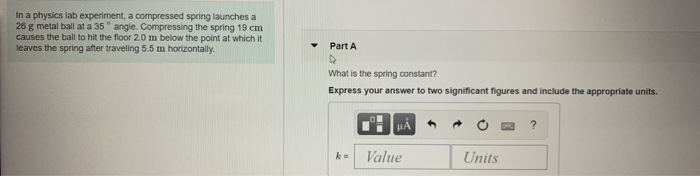 Solved In a physics lab experiment, a compressed spring | Chegg.com