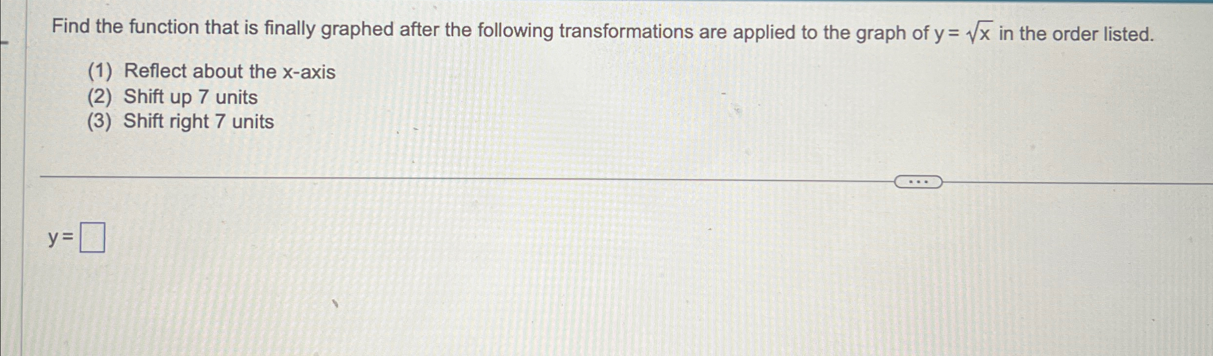 Solved Find the function that is finally graphed after the | Chegg.com