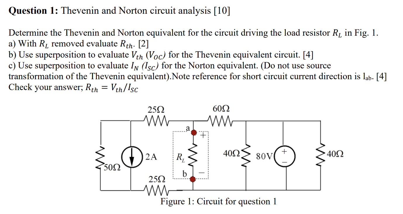 Determine the Thevenin and Norton equivalent for the | Chegg.com