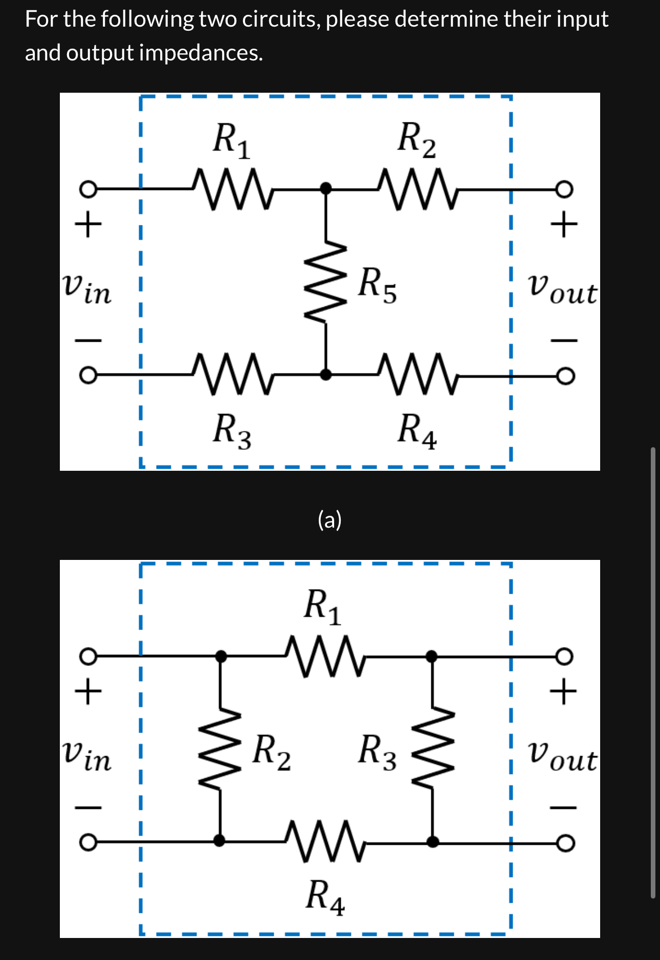 Solved For the following two circuits, please determine | Chegg.com