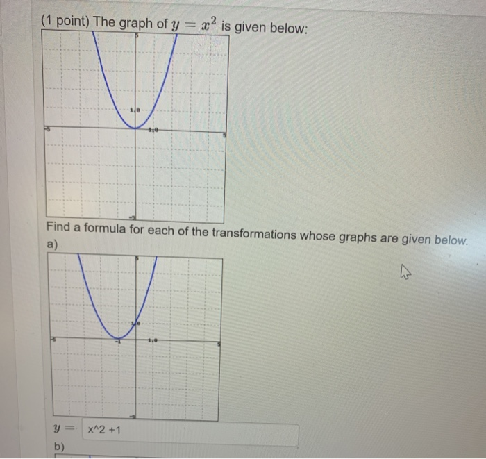 Solved (1 point) The graph of y = xis given below: tre Find | Chegg.com