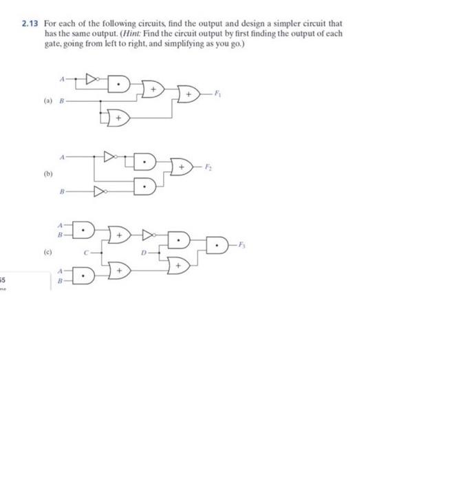 Solved 2.13 For each of the following circuits, find the | Chegg.com