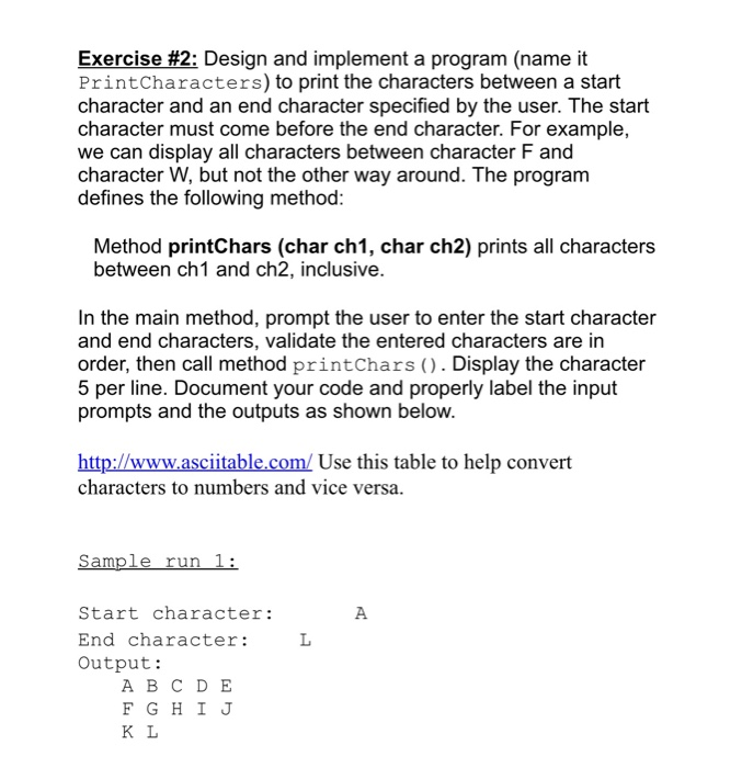 Solved Exercise #2: Design and implement a program (name it | Chegg.com
