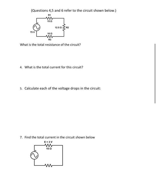 Solved (Questions 4,5 and 6 refer to the circuit shown | Chegg.com