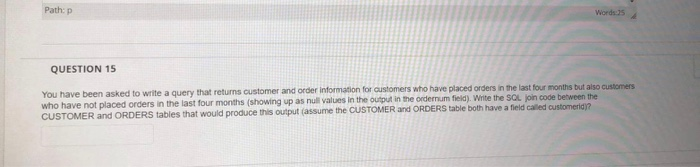 Solved The following code would include: SELECT Customer_T | Chegg.com