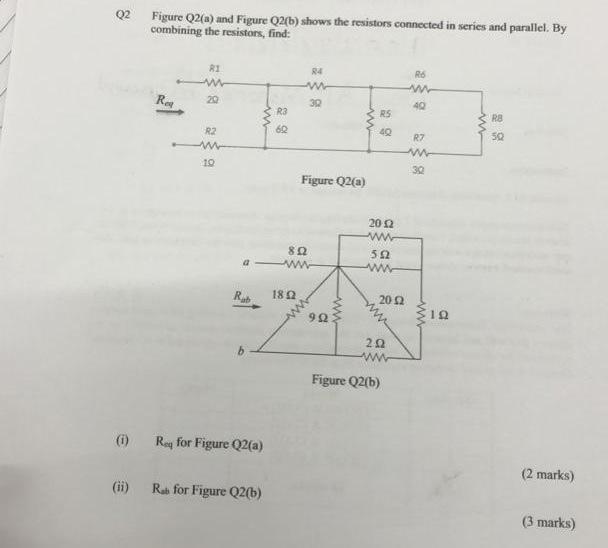 Solved Q2 Figure Q2(a) and Figure Q2(b) shows the resistors | Chegg.com