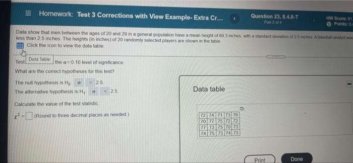 Solved Homework: Test 3 Corrections with View Example- Extra | Chegg.com